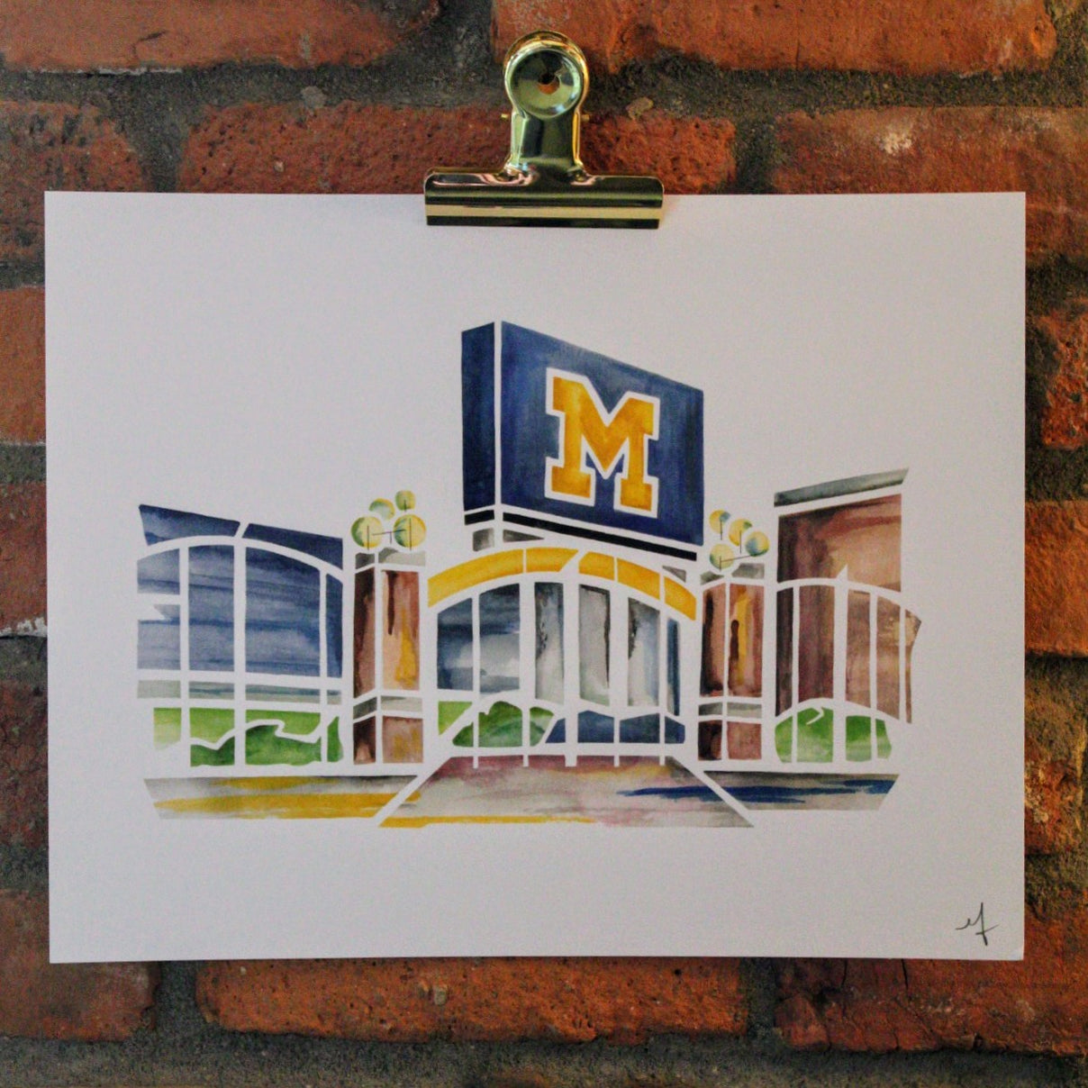 Michigan Stadium Watercolor Prints – FOUND Gallery Ann Arbor