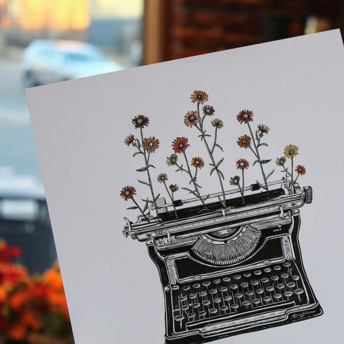 Floral Typewriter Print – FOUND Gallery Ann Arbor