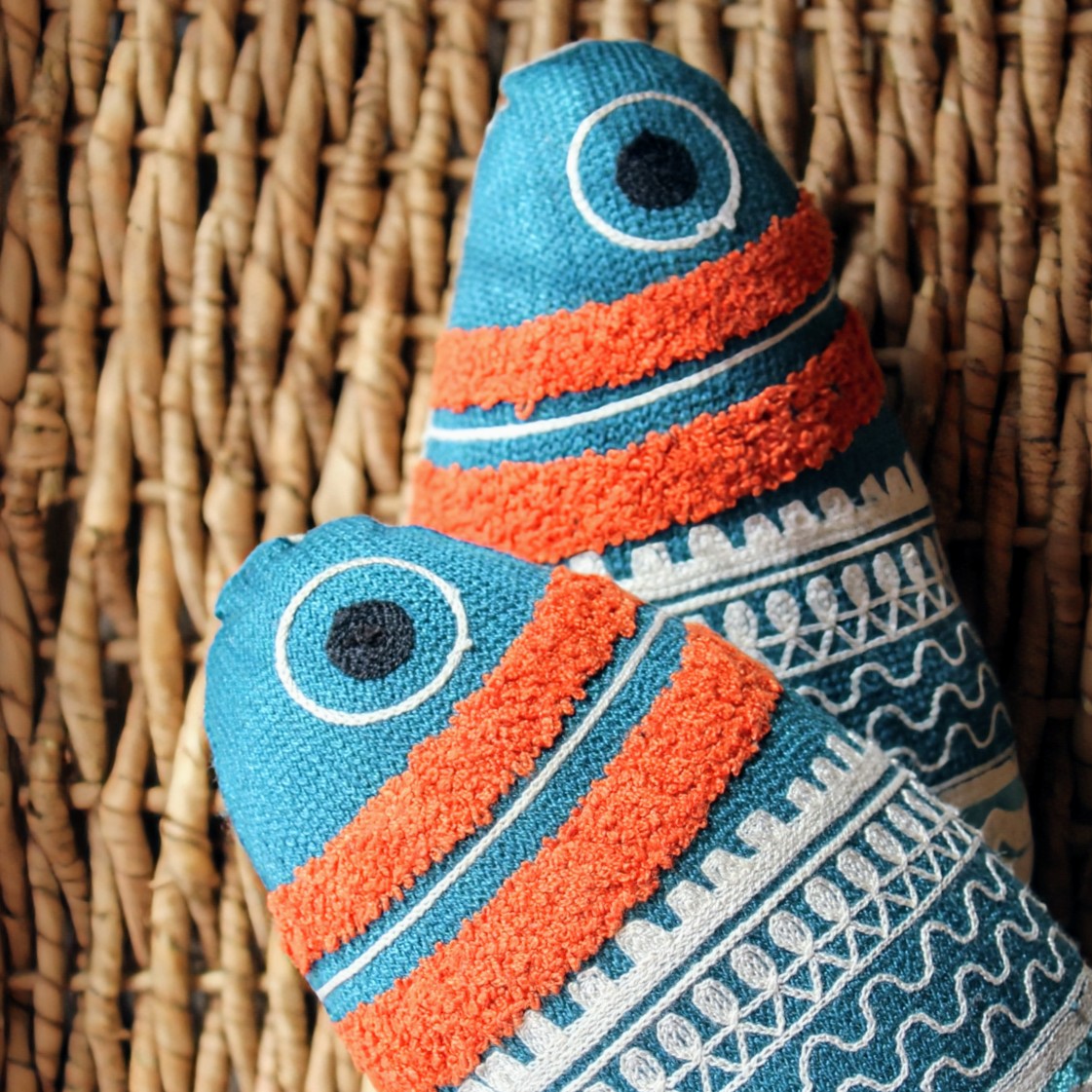 Embroidered Cotton Fish Shaped Pillow – FOUND Gallery Ann Arbor