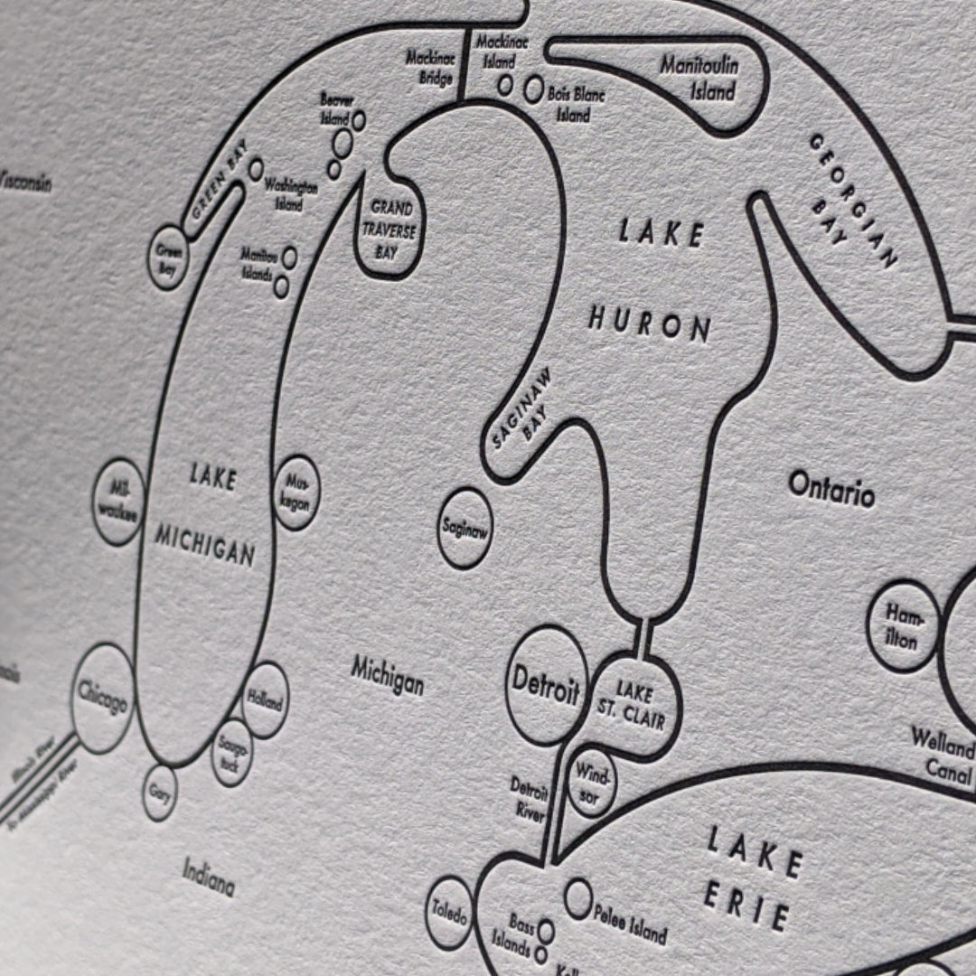Great Lakes Map Print – FOUND Gallery Ann Arbor