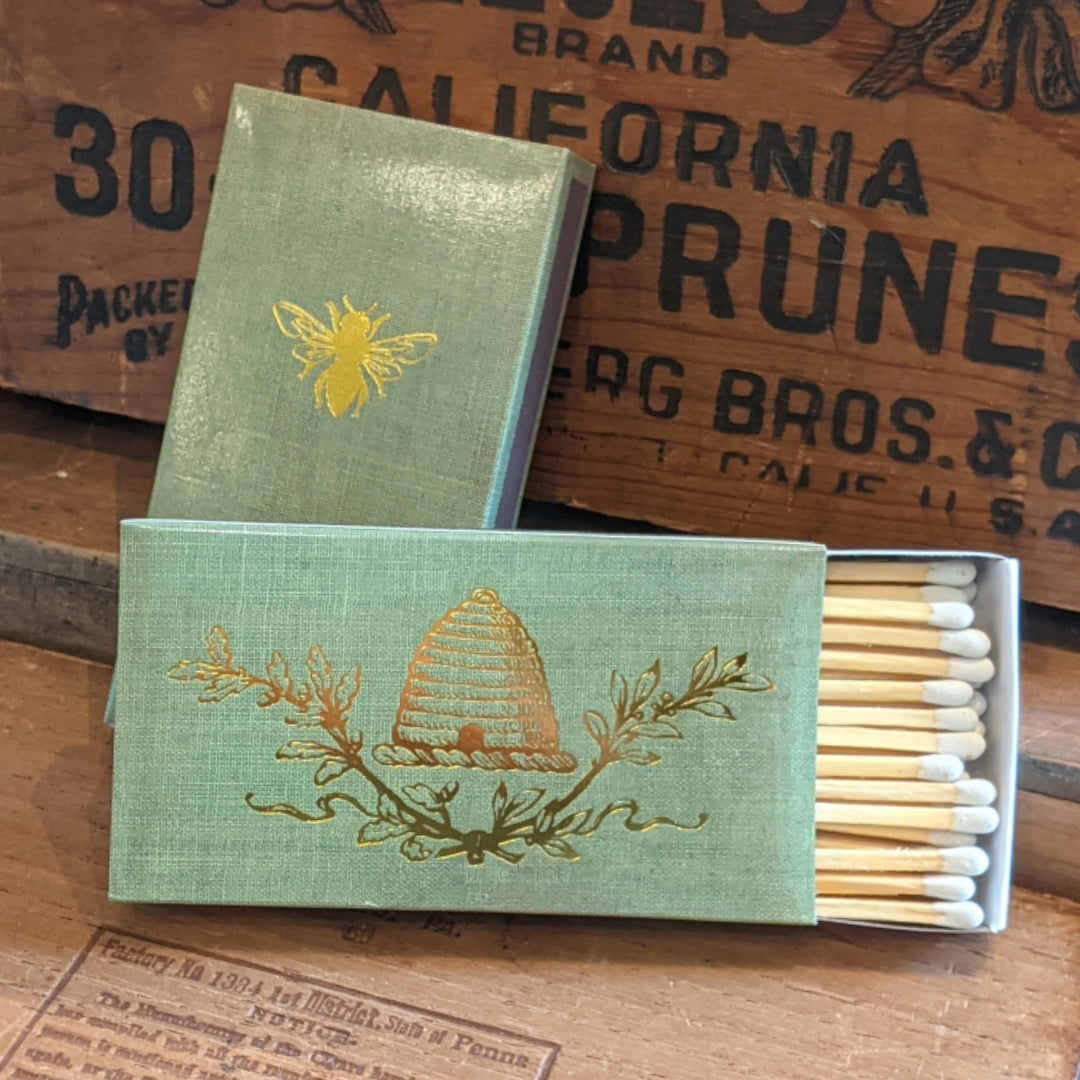 Wooden Matches - Gold Foil Bee – FOUND Gallery Ann Arbor